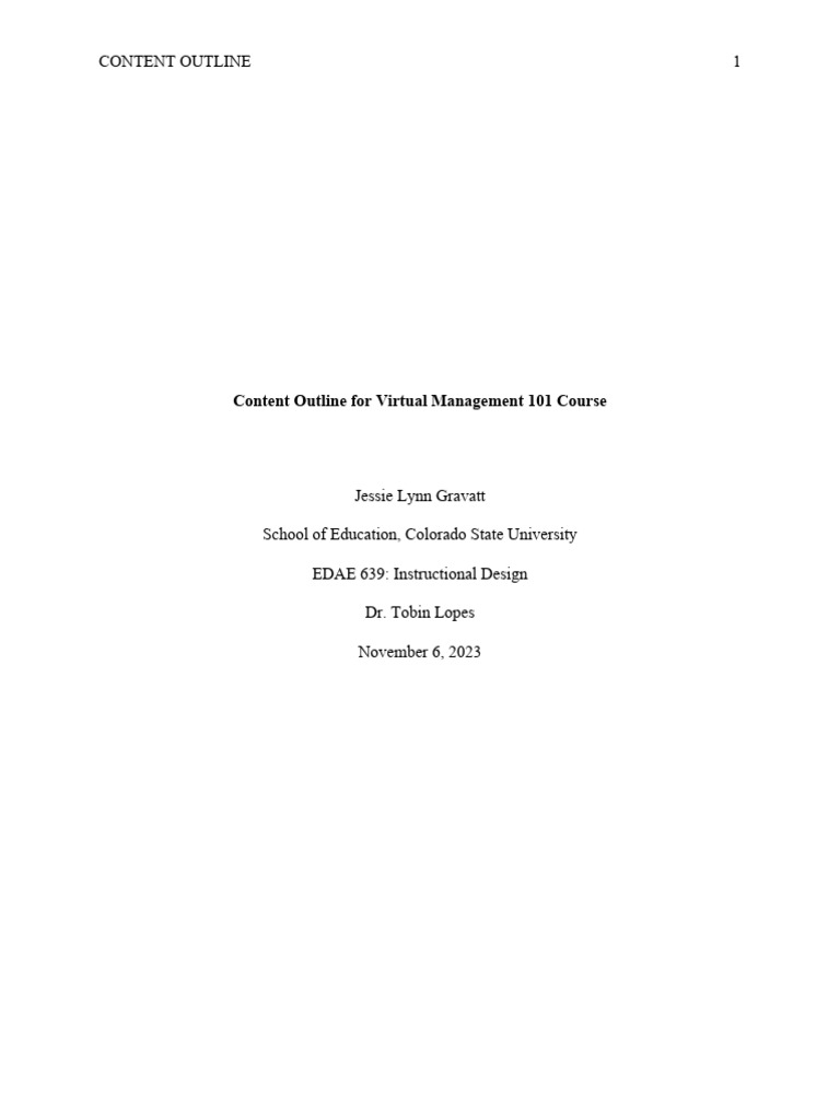 Contentoutline Edae639 JLG 110623 | PDF | Learning | Cognition