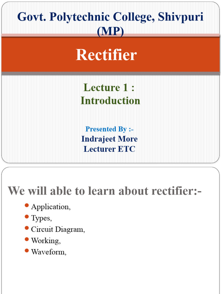 Rectifier Complete | PDF | Rectifier | Equipment