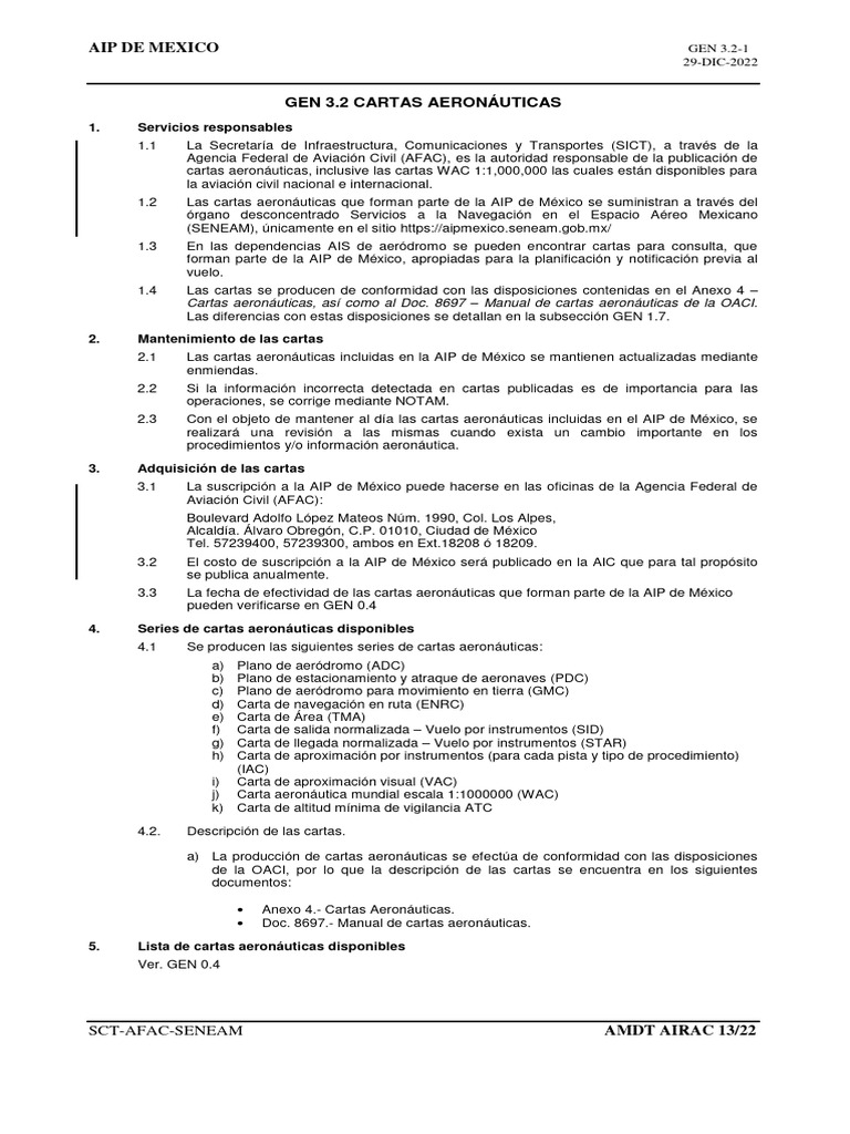 Cartas Aeronáuticas de México | PDF | Aviación Civil | Aeronáutica