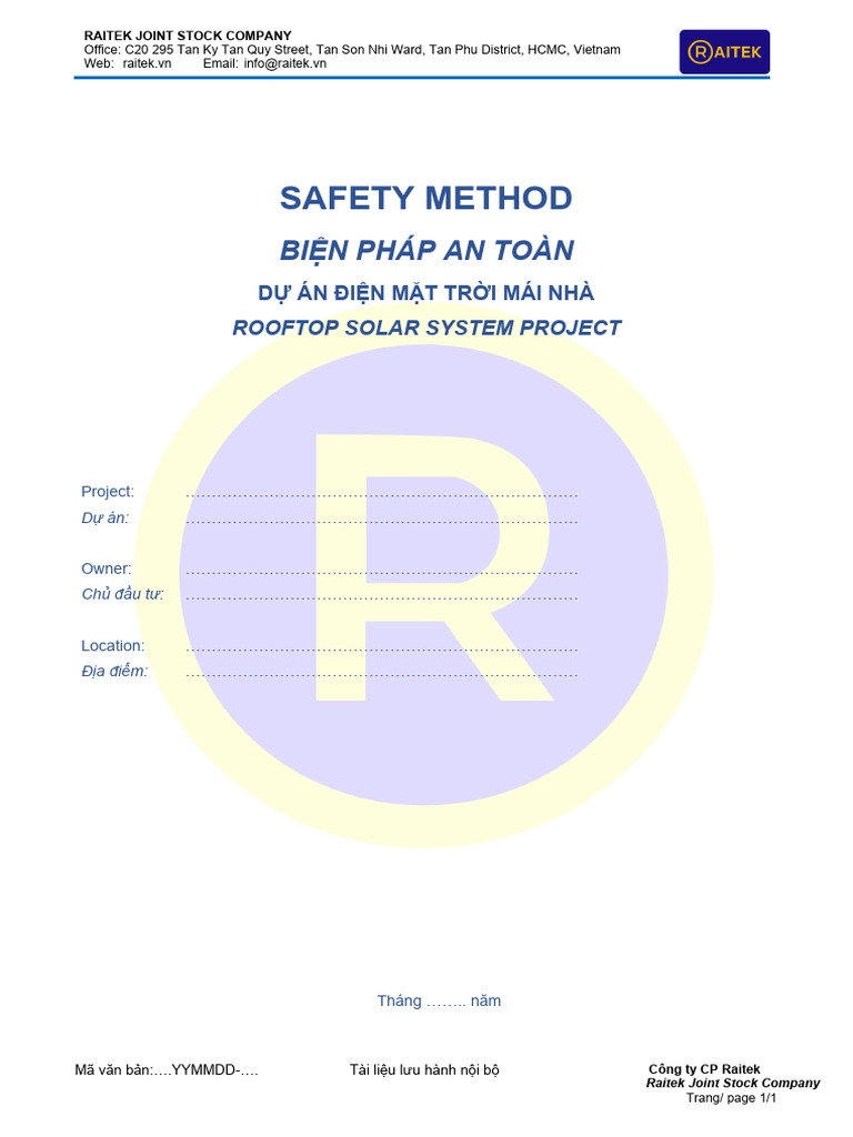 Raitek - SM Safety Method (O&M) | PDF