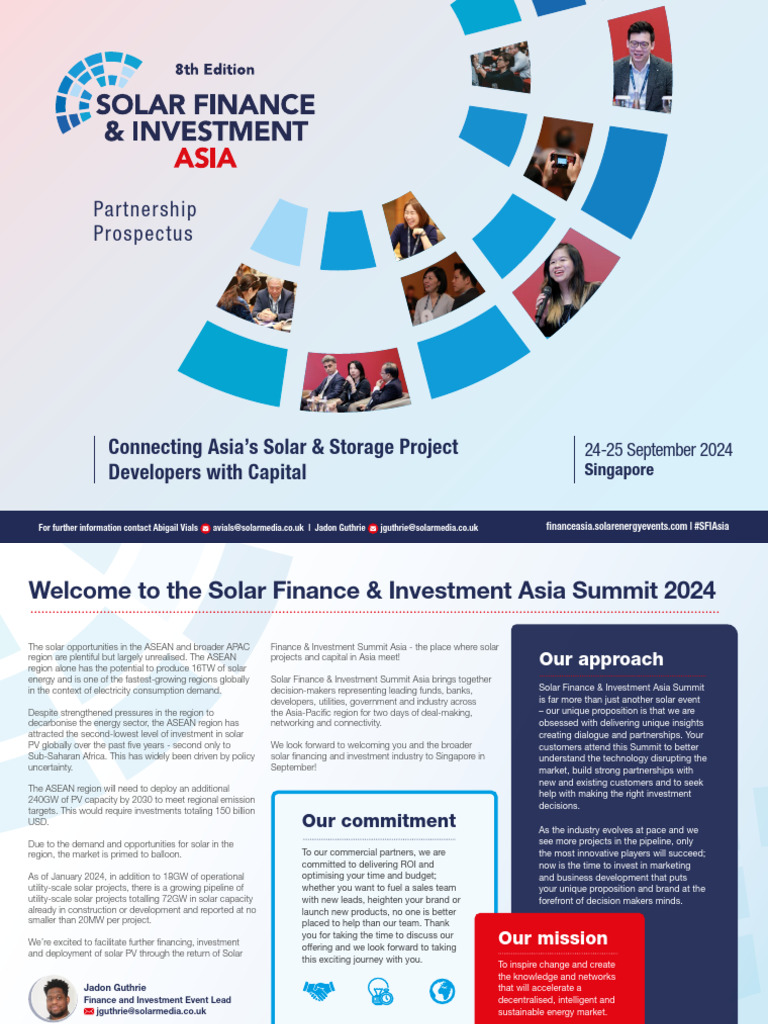 Solar Finance & Investment Summit Asia 2024 - Partnership Prospectus | PDF | Solar Power ...