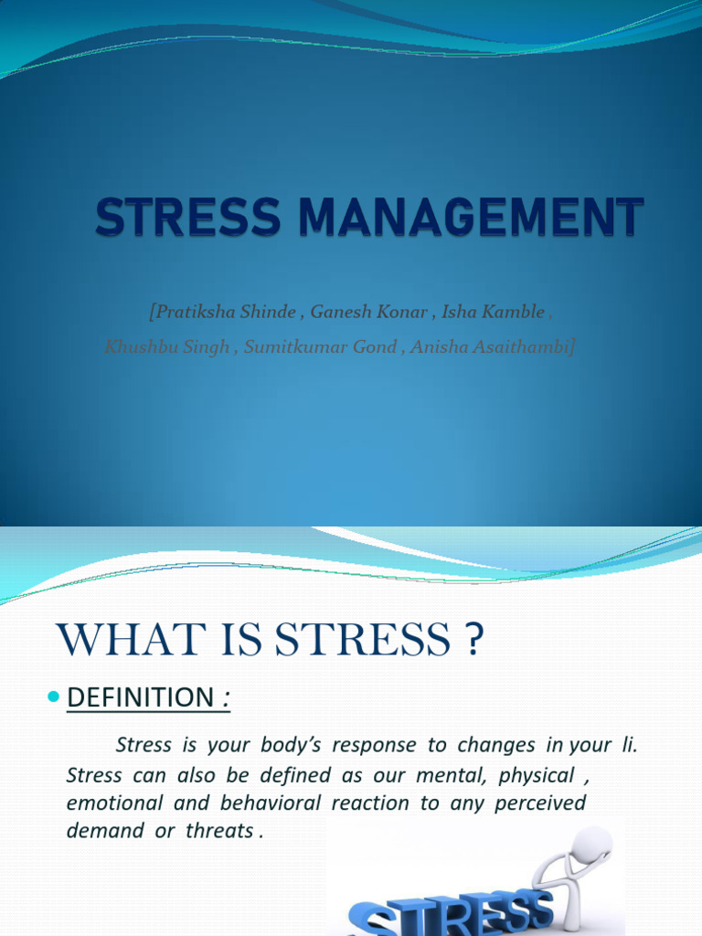 STRESS MANAGEMENT Presentation ppt | PDF