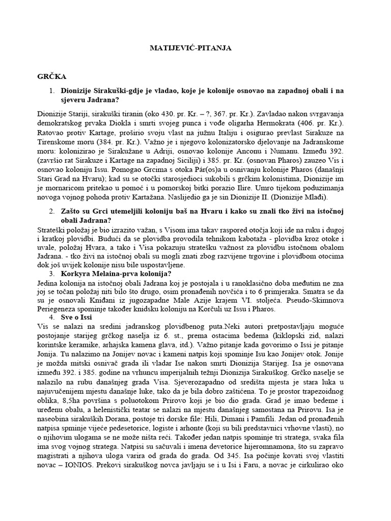 Pitanja Za Ispit | PDF