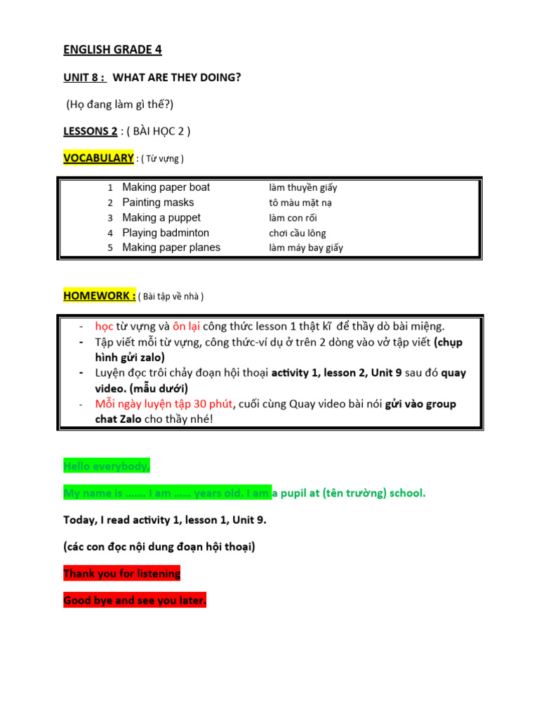 Unit 9-Lesson 2 | PDF