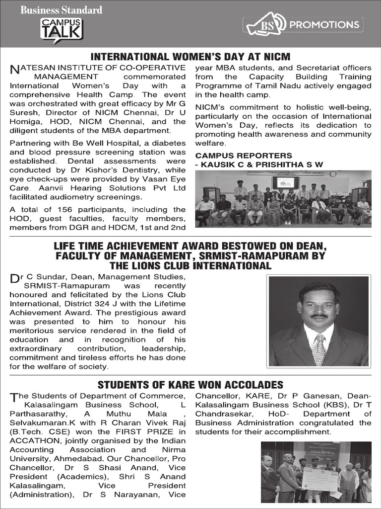 BS - Campus Talk - Chennai - 20 Mar-01 | PDF