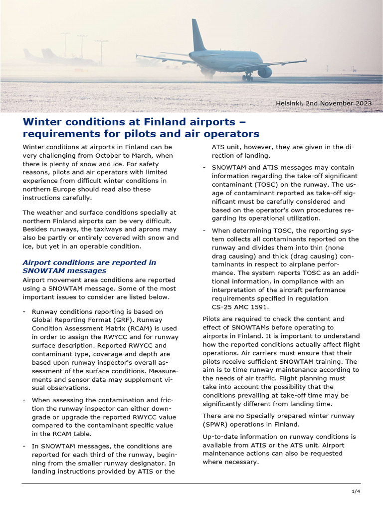 Winter Operations Bulletin 2023 2024 | Download Free PDF | Air Traffic ...