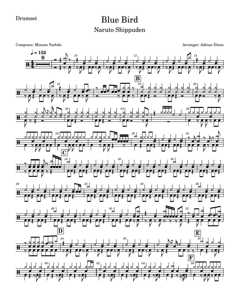 Blue Bird Sheet Music for Naruto | PDF