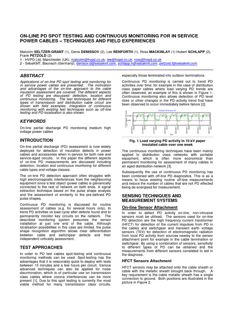 HVPD - 2011 - On-Line PD Spot Testing and Continuous Monitoring For in ...