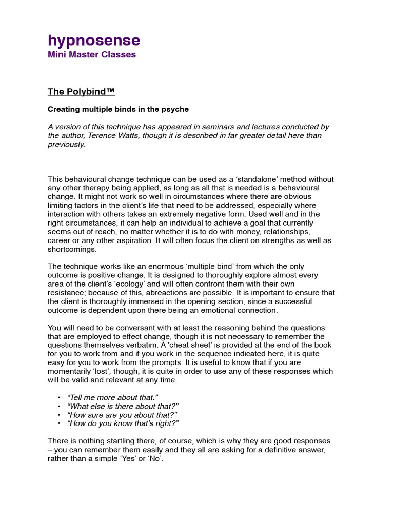 The PolyBind | PDF | Psychotherapy | Reason