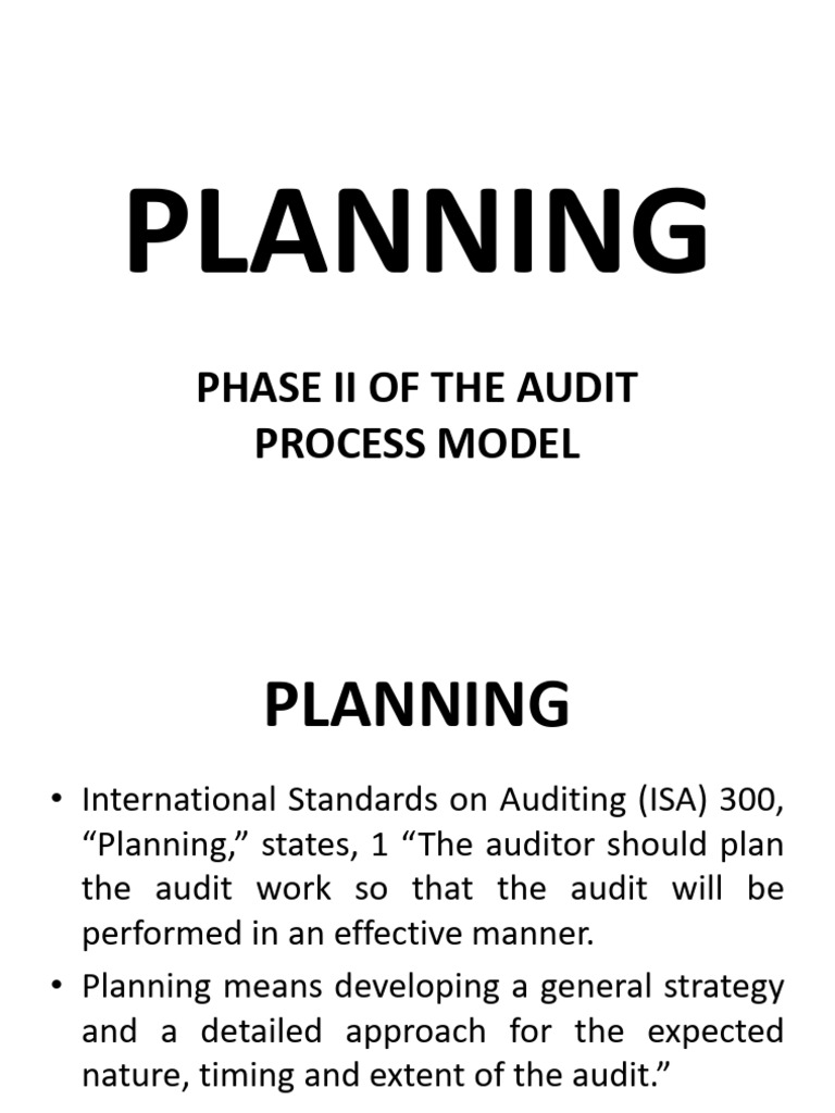 Planning - Phase Ii Audit Process Model | PDF | Audit | Internal Control