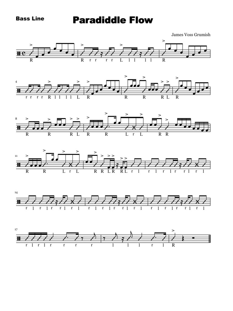 Paradiddle Flow-Bass_Line | PDF