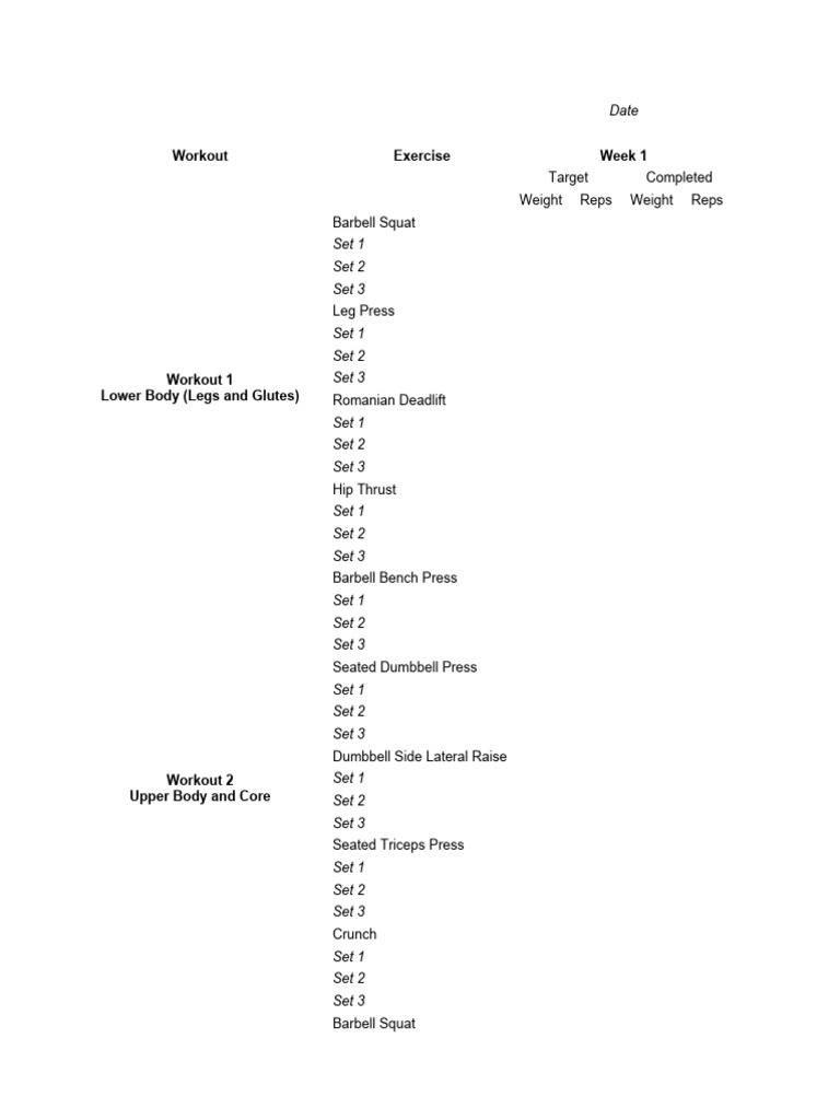 Thinner Leaner Stronger 3-Day Workout Routine | PDF