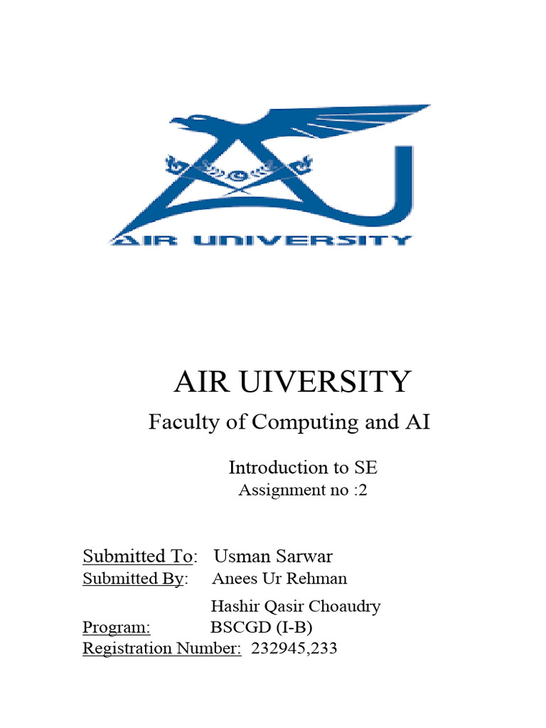 Air Uiversity: Faculty of Computing and AI | PDF | Computing