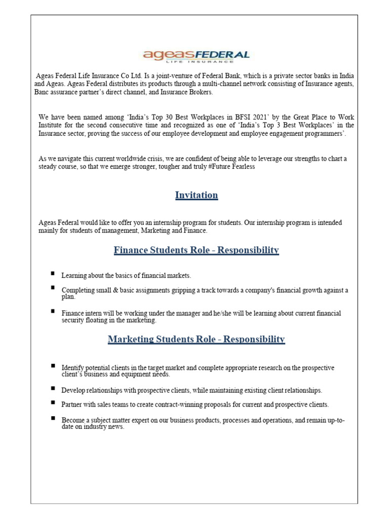 Ageas JD (2023-2024) | PDF | Insurance | Internship Ageas JD (2023-2024) | PDF | Insurance | Internship