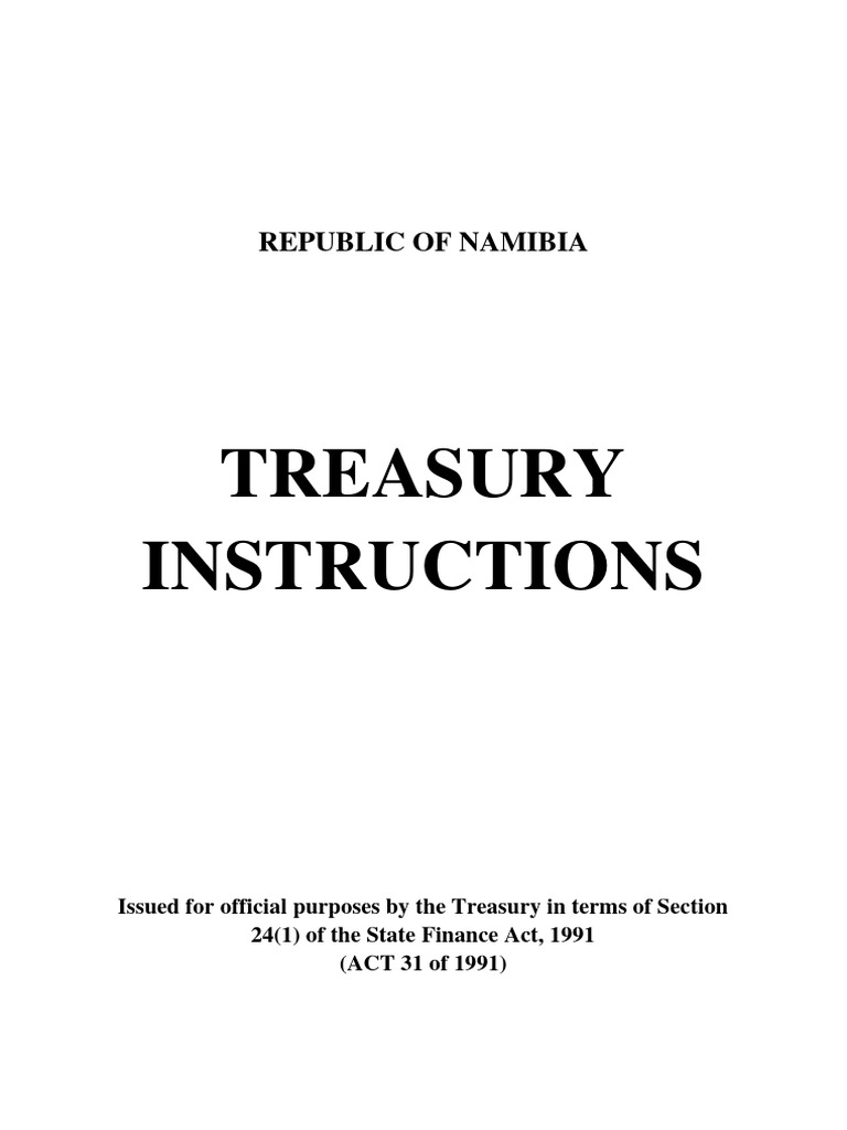 Namibia Treasury Instructions Manual | PDF | Audit | Expense