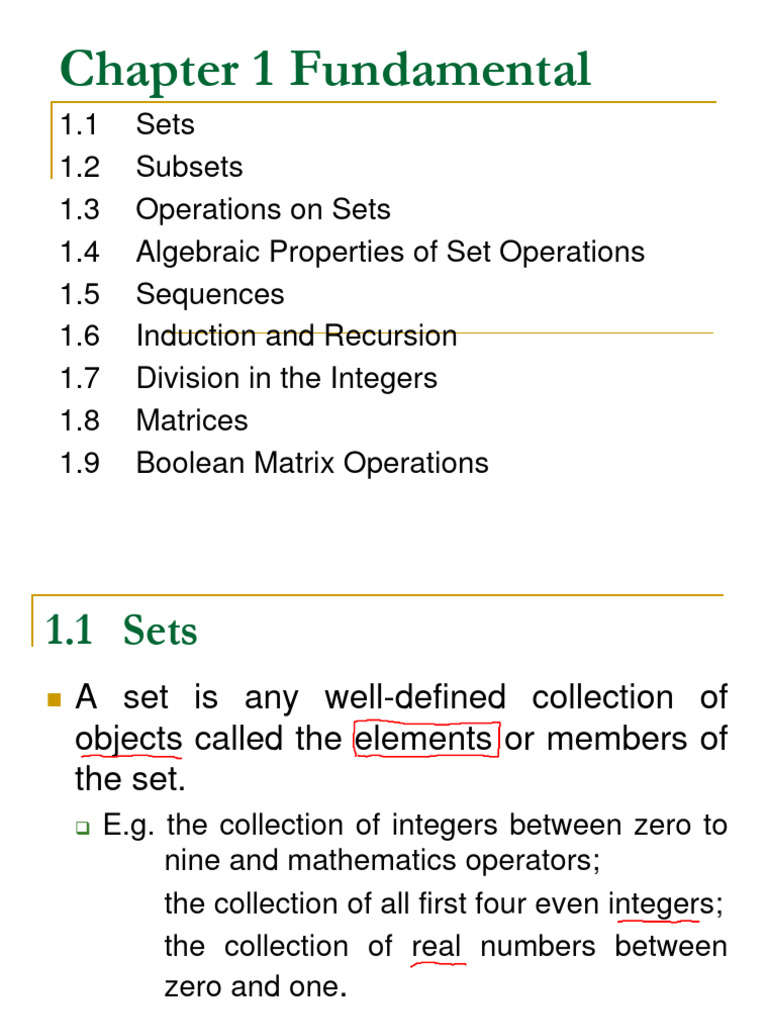 Chapter 1(s) | PDF | Set (Mathematics) | Numbers