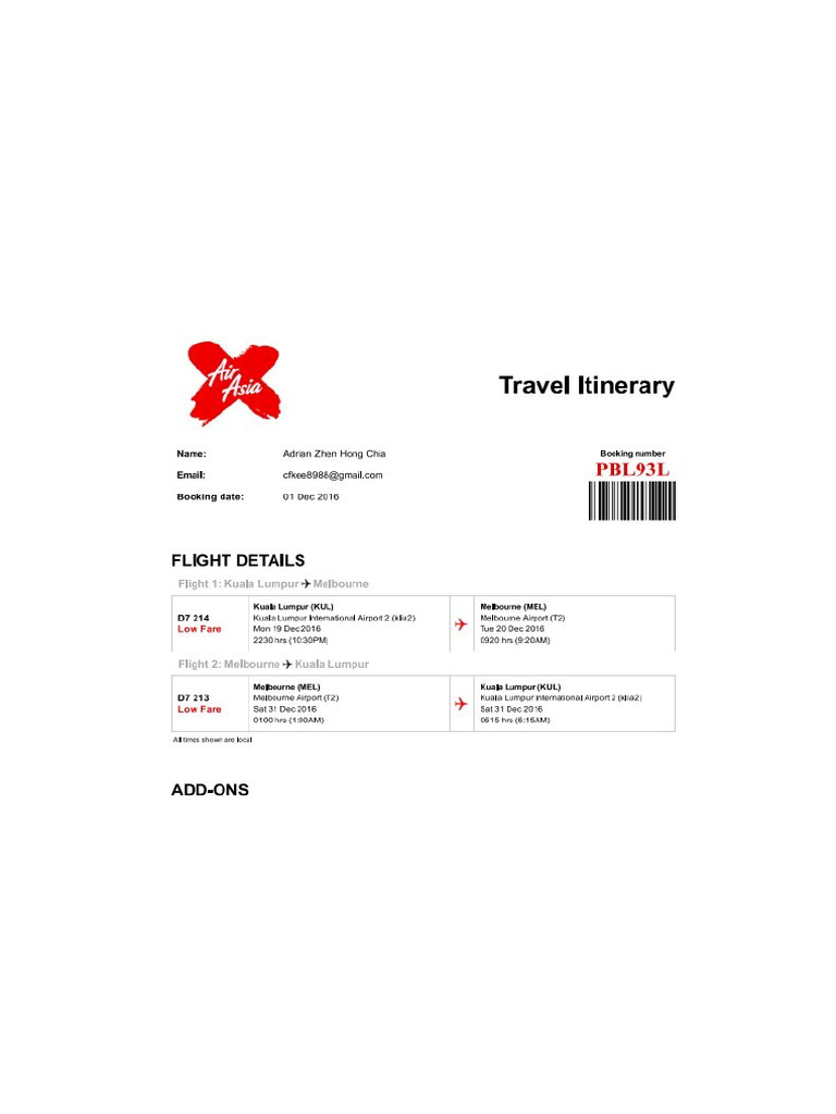 Travel Itenary | PDF