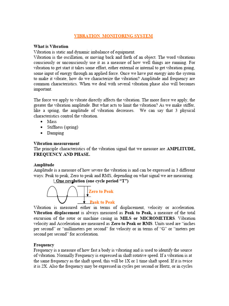 Vibration Monitoring System Download Free Pdf Amplitude