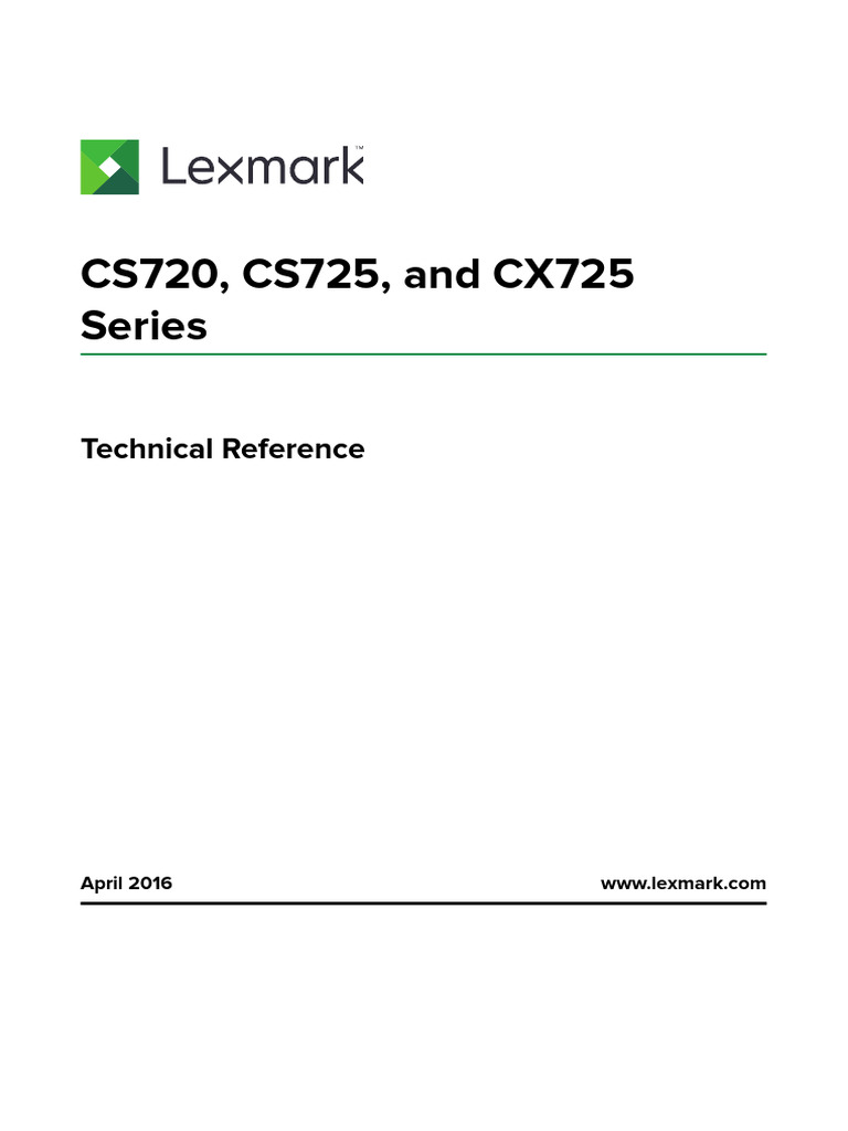CS720 CS725 CX725 Technical Reference | PDF | Printer (Computing ...