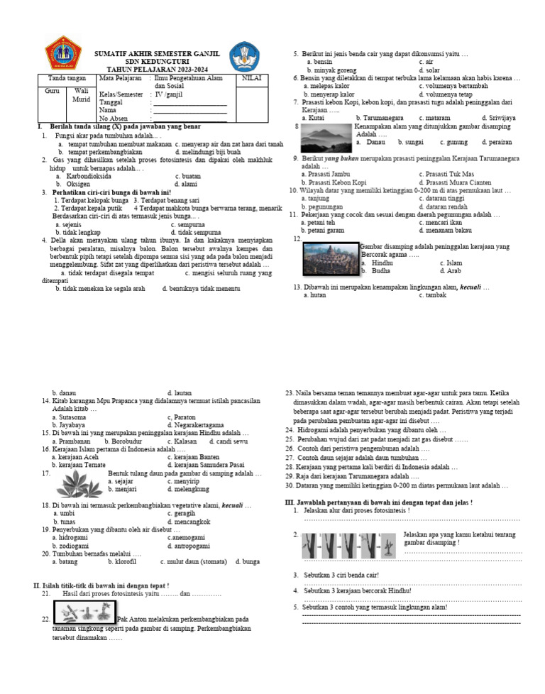 Sas Ipas Kelas 4 Semester 1 | PDF