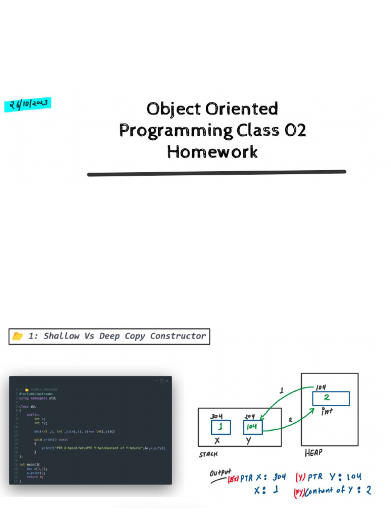 Oops Class 02 HW Notes | PDF