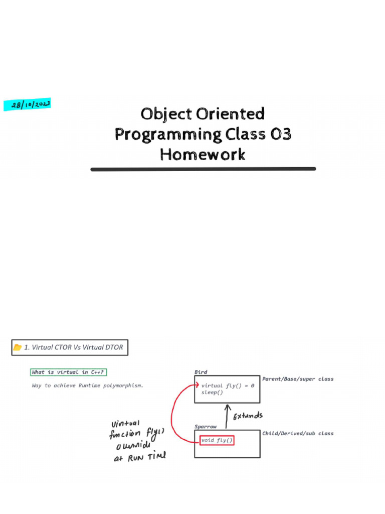 OOPS CLASS 03 HOMEWORK NOTES | PDF OOPS CLASS 03 HOMEWORK NOTES | PDF