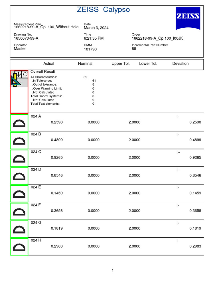 ZEISS Calypso Measurement Report 2024 | PDF | Engineering Tolerance ...
