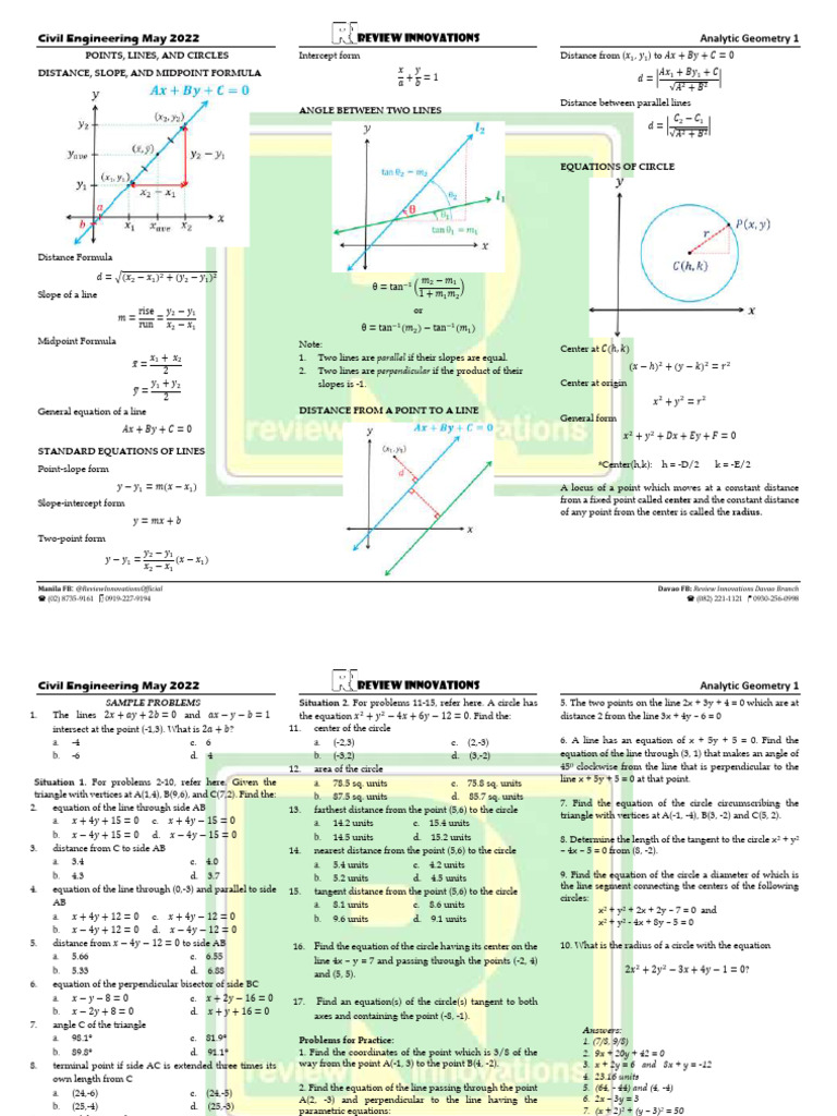 Analytic Geometry | PDF | Ellipse | Elementary Geometry