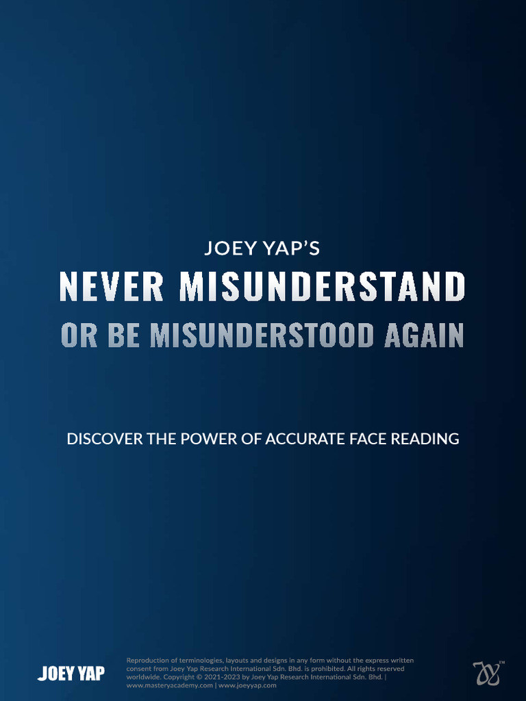 JY Never Misunderstand Be Misunderstood Again | PDF | Eyebrow ...