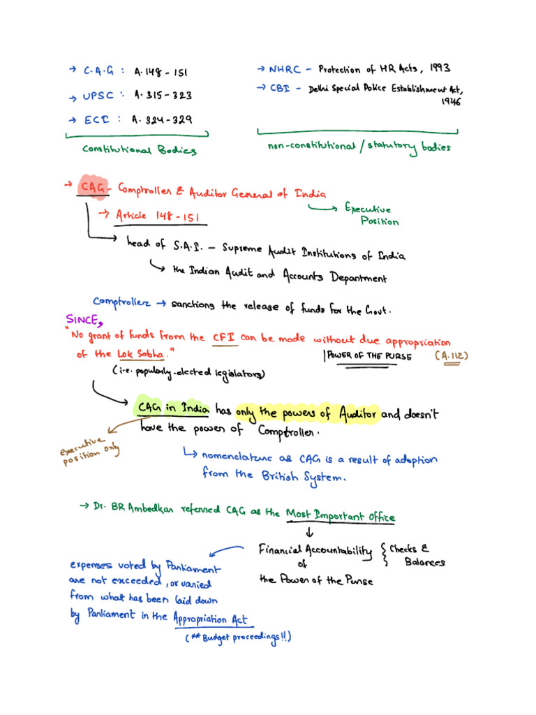 CAG's Role as a Constitutional Body | PDF