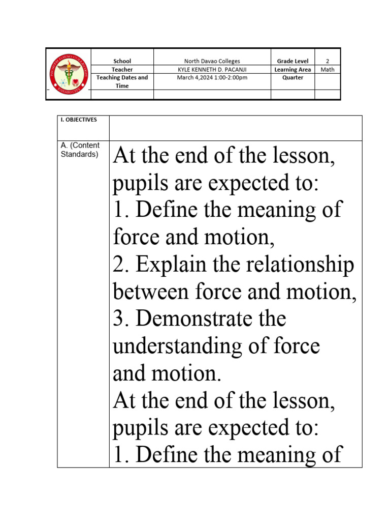 Grade 2 Math Lesson on Force and Shapes | PDF | Shape | Learning