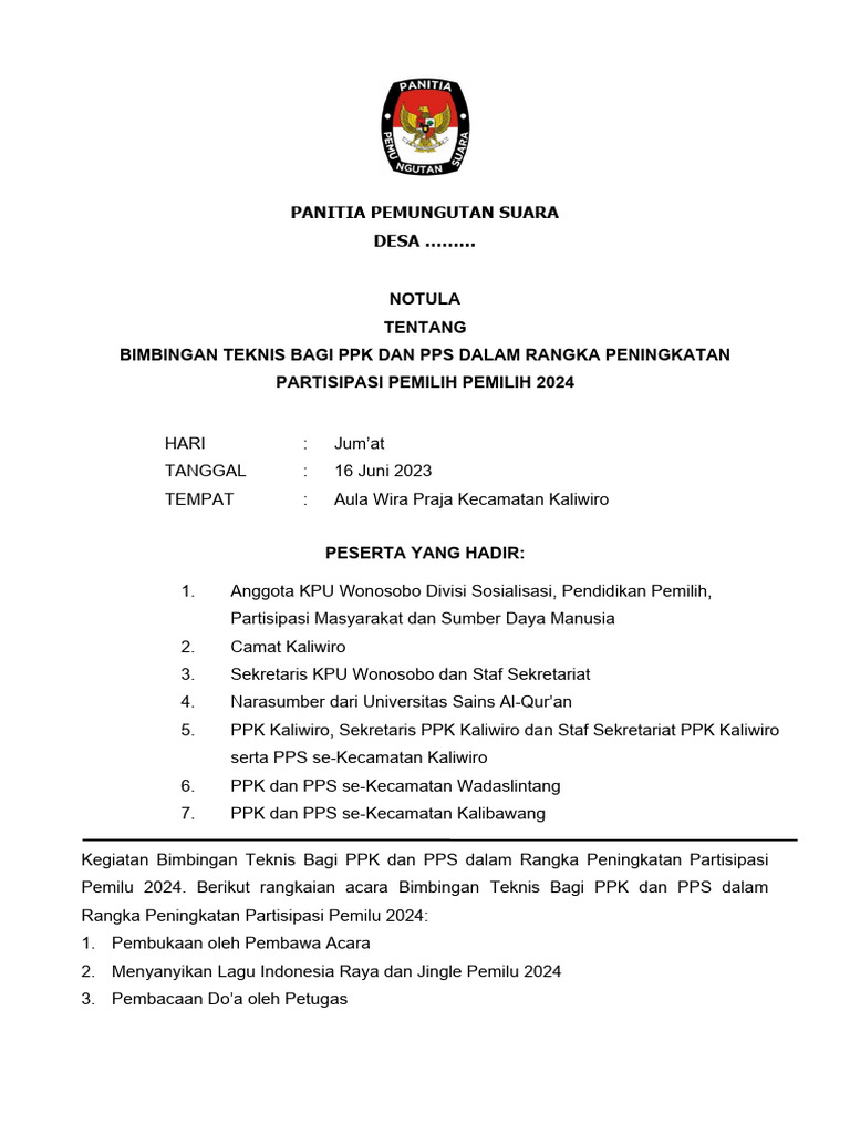 Contoh Notulen | PDF