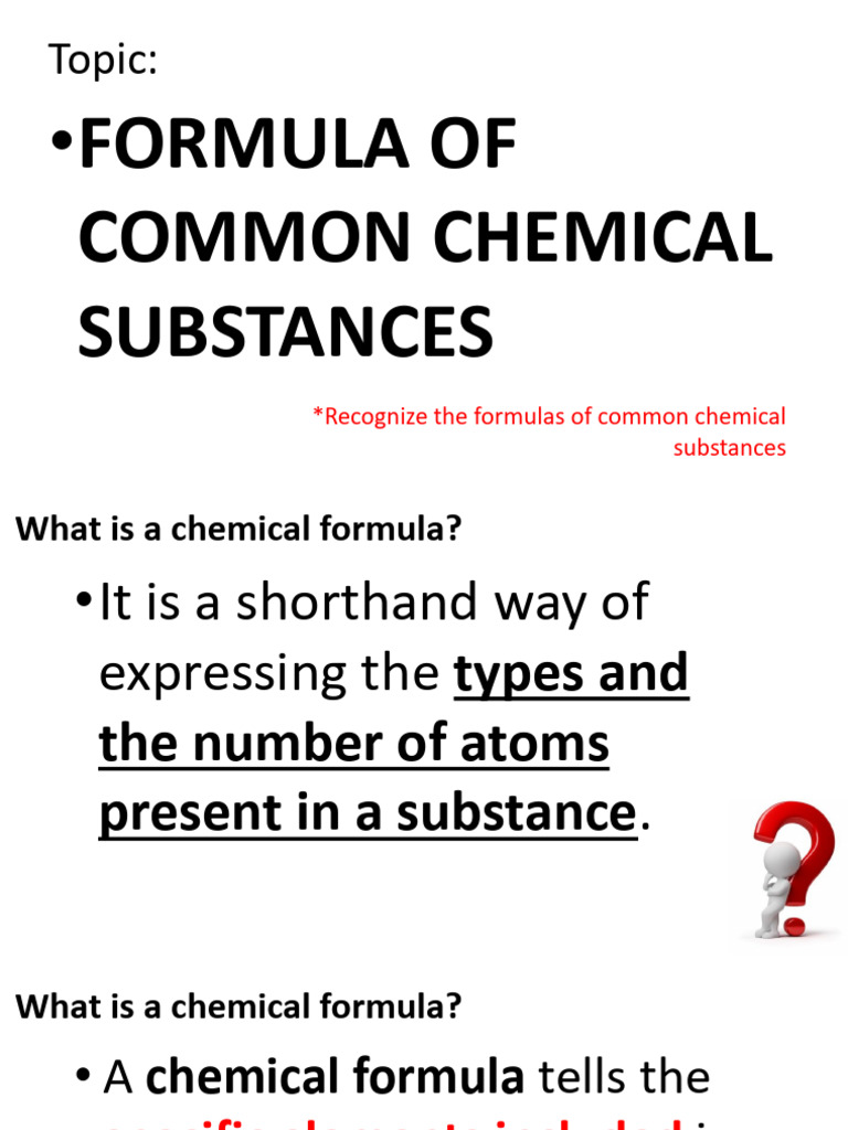 Topic1 - Chemical Formula of Common Substances | PDF