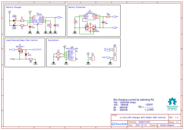 LiPo Charger LS TP4056 Schematic | PDF | Battery (Electricity ...