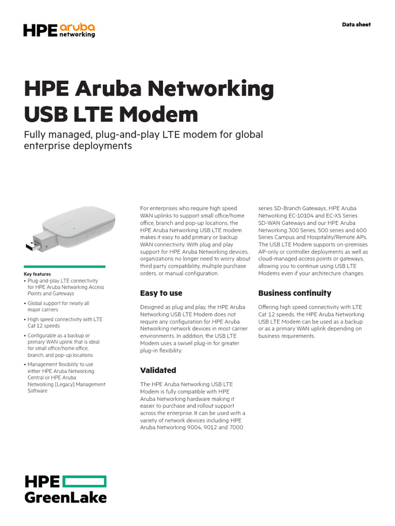DS - USB LTE Modem | PDF | Lte (Telecommunication) | Modem