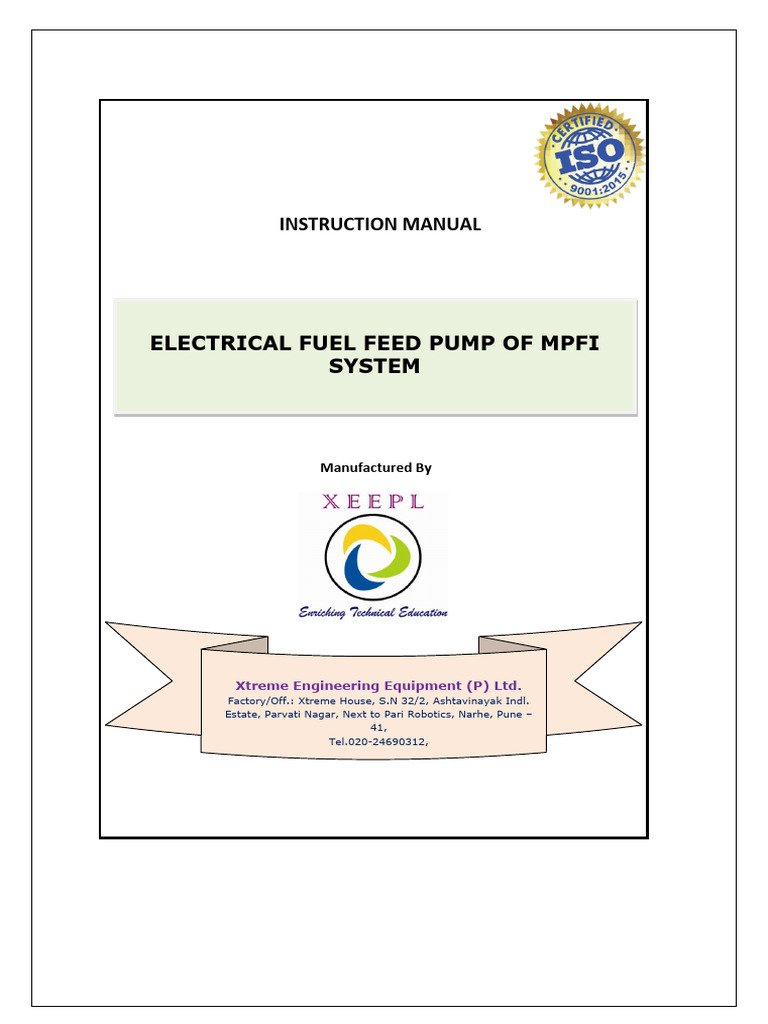 MPFI System Electrical Fuel Pump Guide | PDF | Fuel Injection | Engines