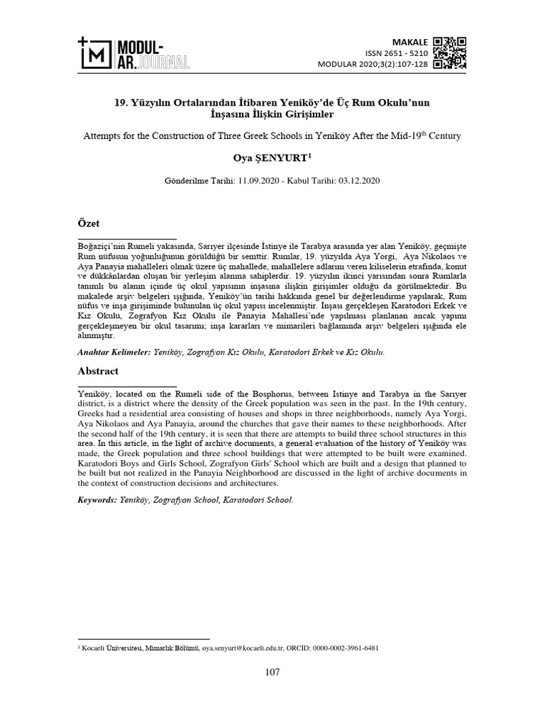 Y - Zy - L - N Ortalar - Ndan - Tibaren Yenik - y - de - Rum Okulu ...