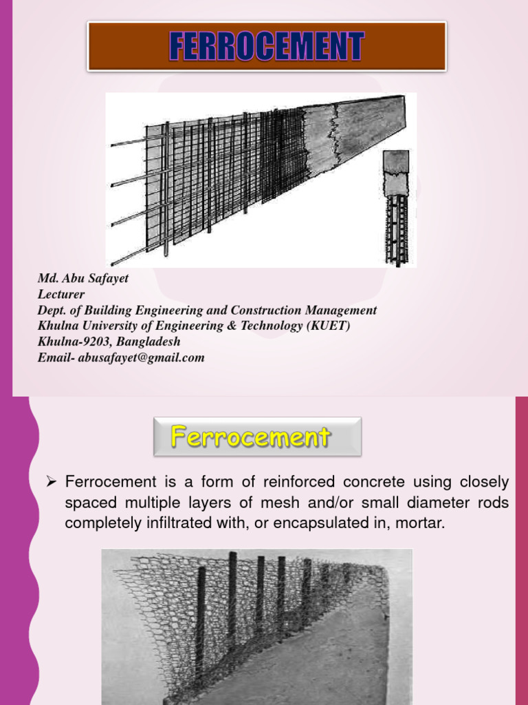 9.0 Ferrocement | PDF | Concrete | Composite Material
