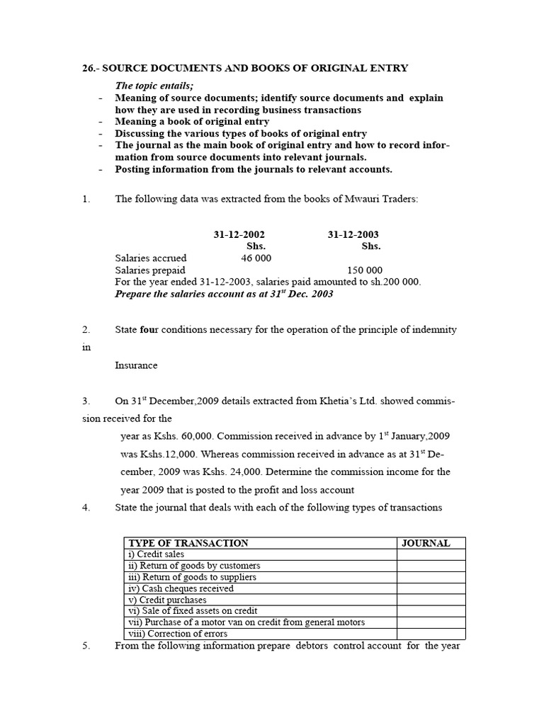 Source Documents and Books of Original Entry Q | PDF | Discounting | Cheque