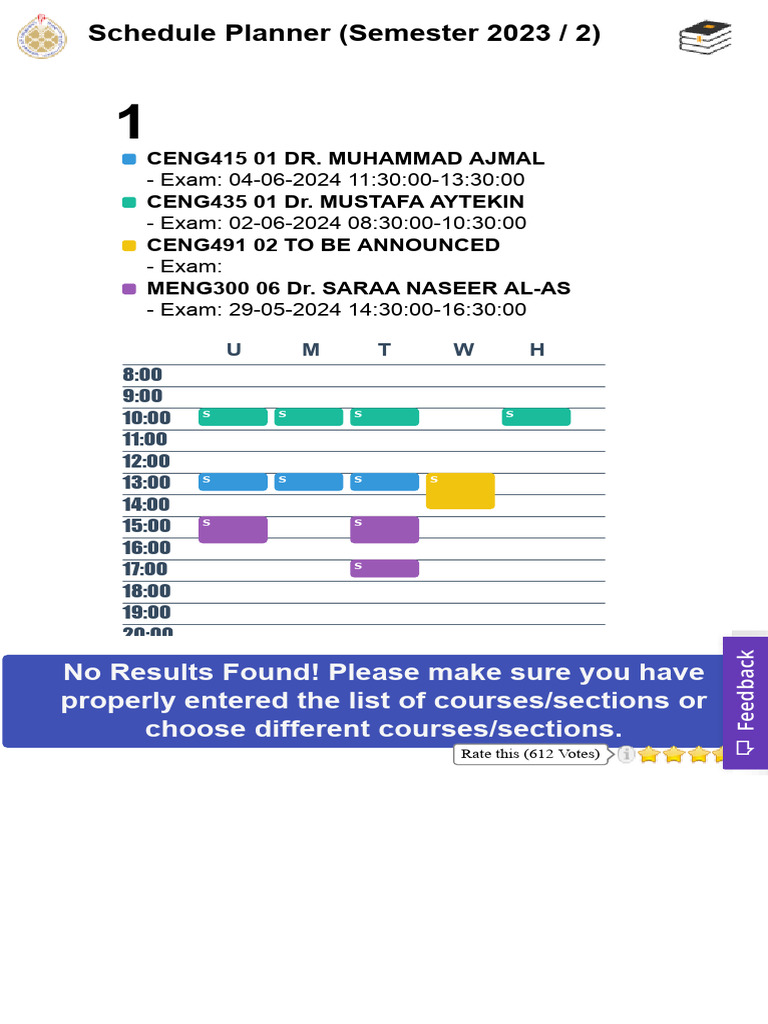 Schedule Planner | PDF | Science & Mathematics