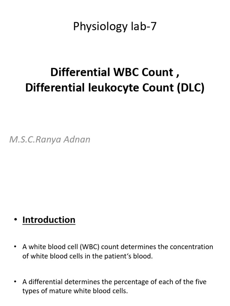 Differential WBC Count Guide | PDF