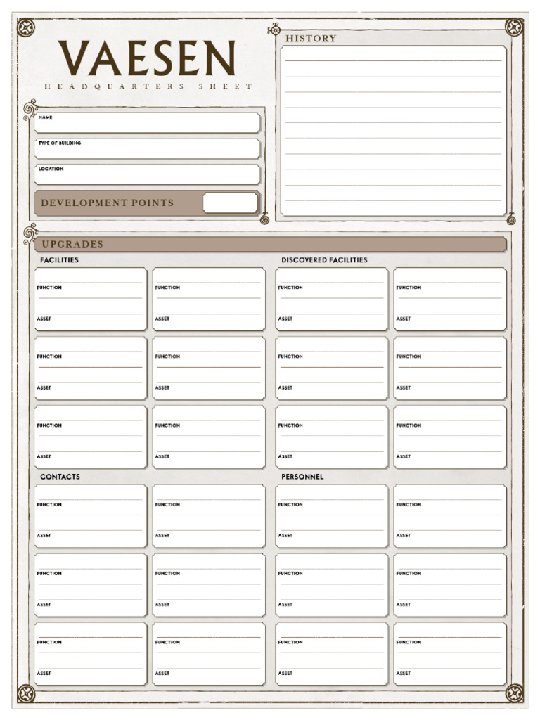 Vaesen HQ Sheet | PDF