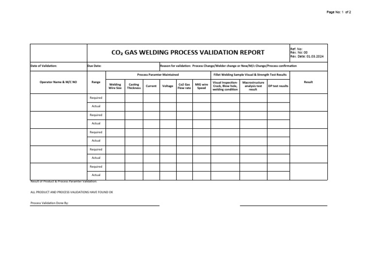Co2_Welding_process_Validation_Report_ | PDF