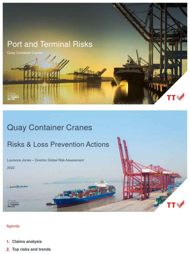 Port and Terminal Risks Quay Container Cranes Slides | PDF