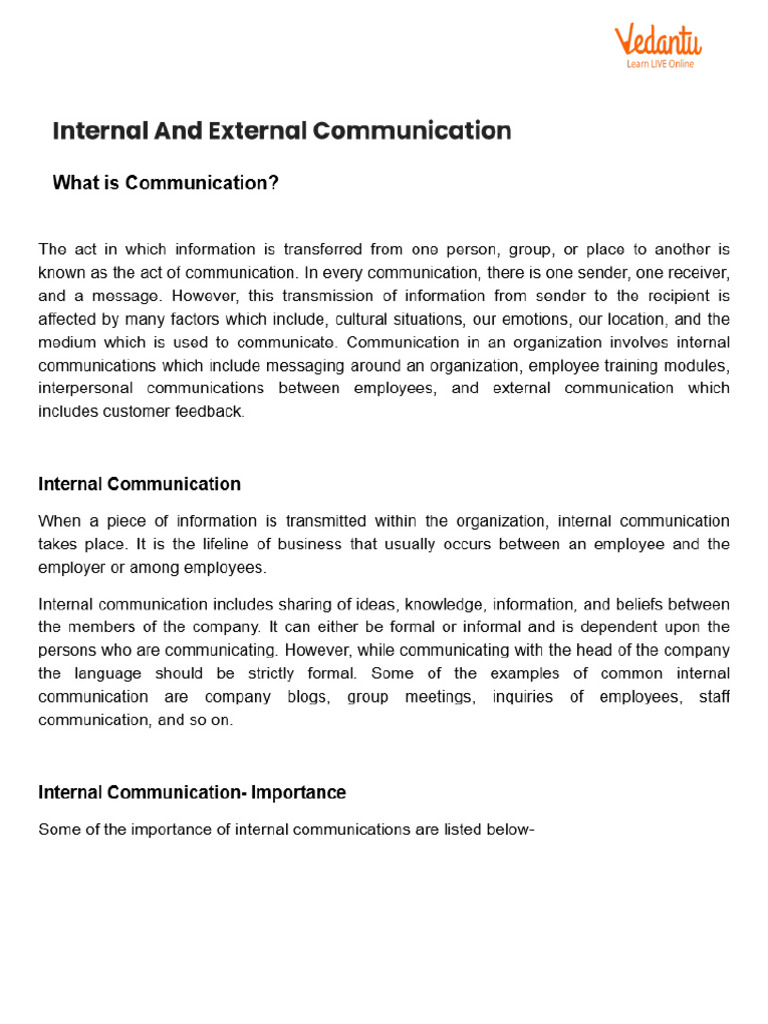 Internal and External Communication | PDF