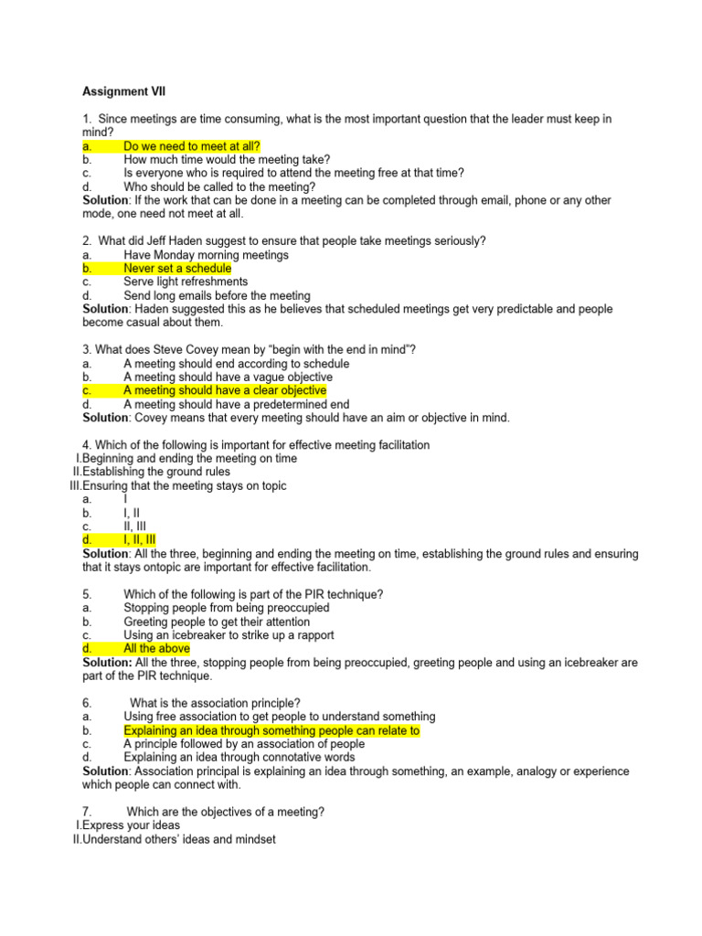Assignment VII (1) - Correct | PDF | Body Language | Attention Assignment VII (1) - Correct | PDF | Body Language | Attention