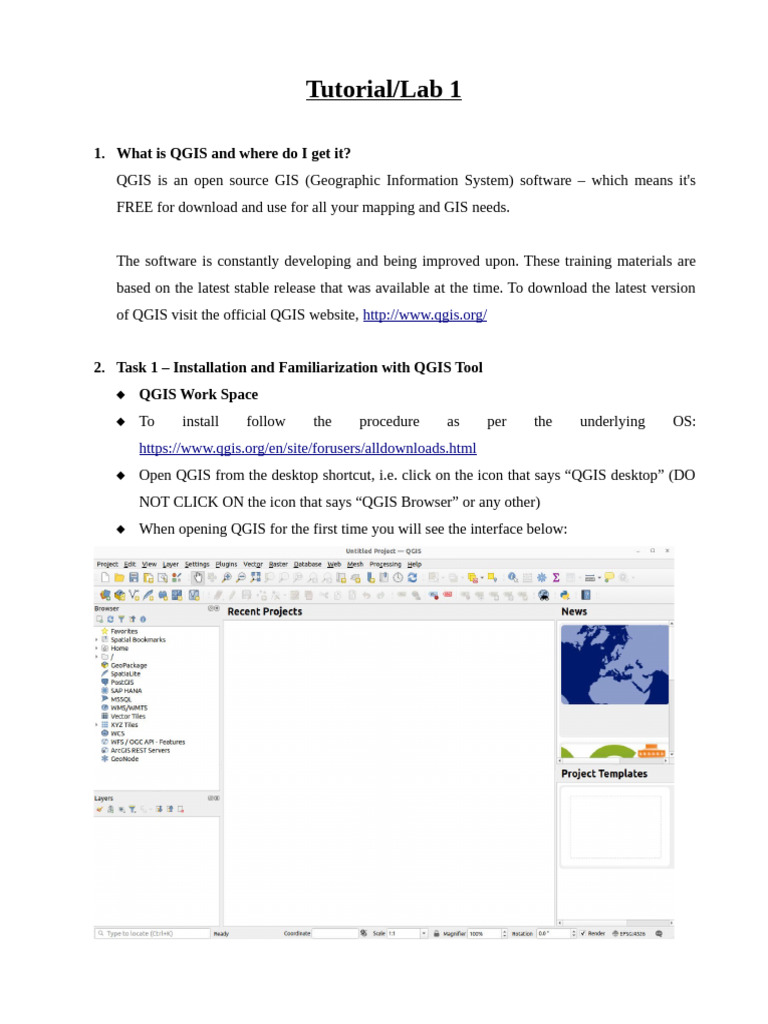 Tutorial Lab1 (Copy) | PDF | Geographic Information System | Graphical User Interfaces
