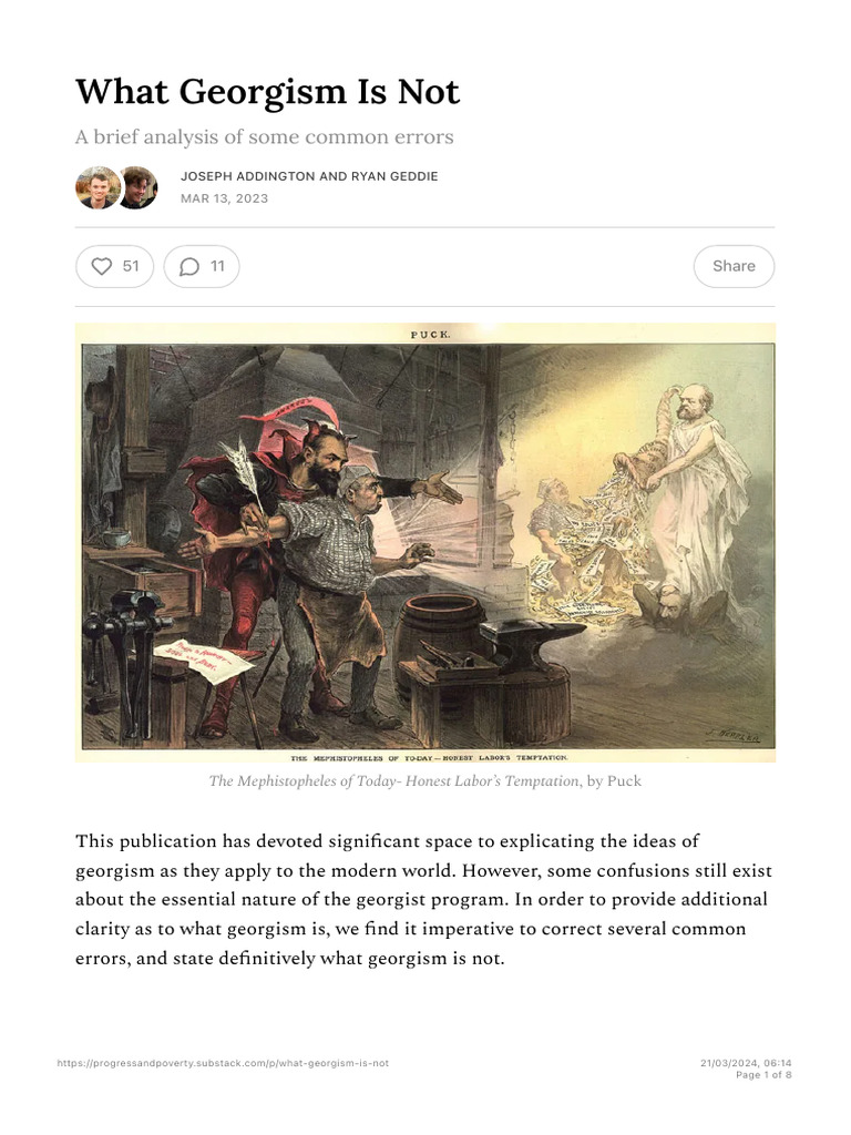 What Georgism Is Not - by Joseph Addington and Ryan Geddie | PDF ...