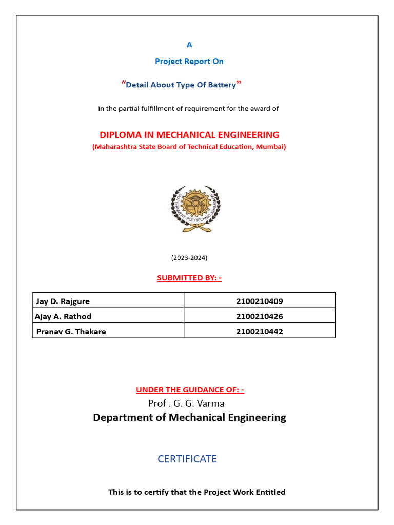 ETM micro project report | PDF | Rechargeable Battery | Lithium Ion Battery