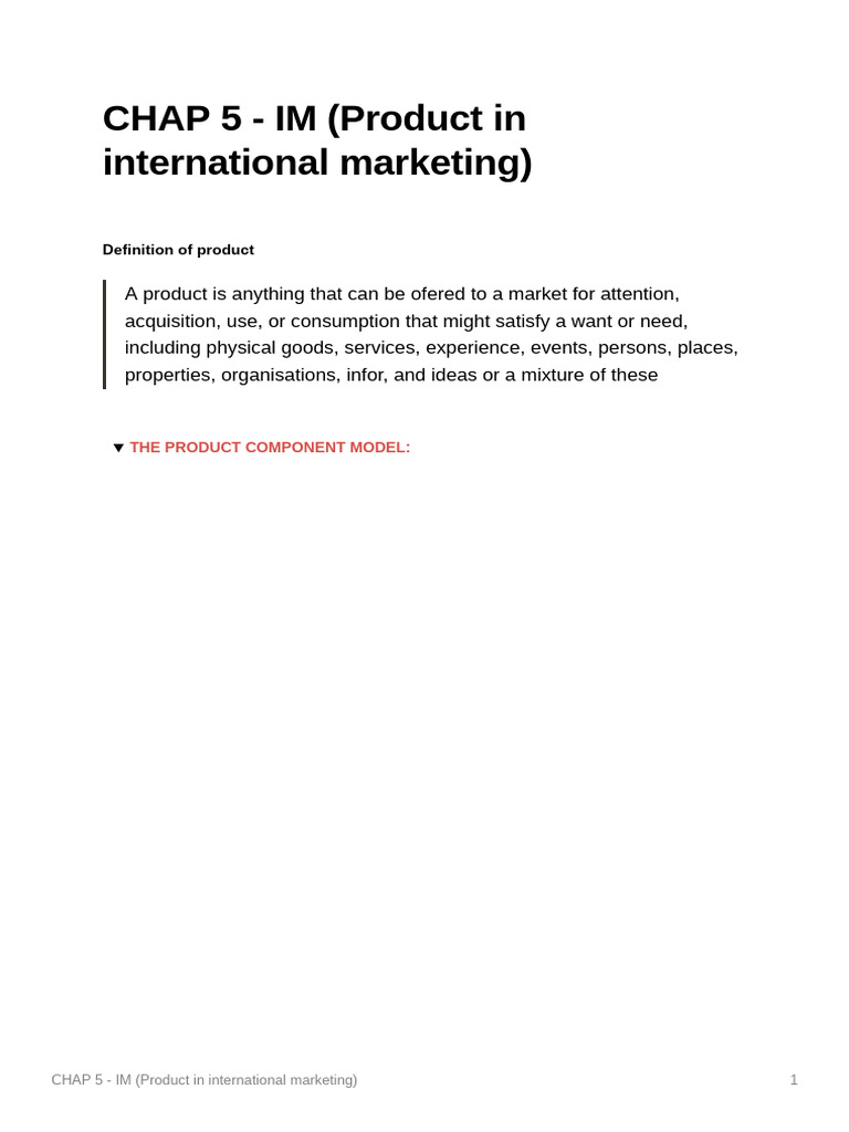 CHAP 5 - IM Product in International Marketing-1 | PDF | Brand | Marketing